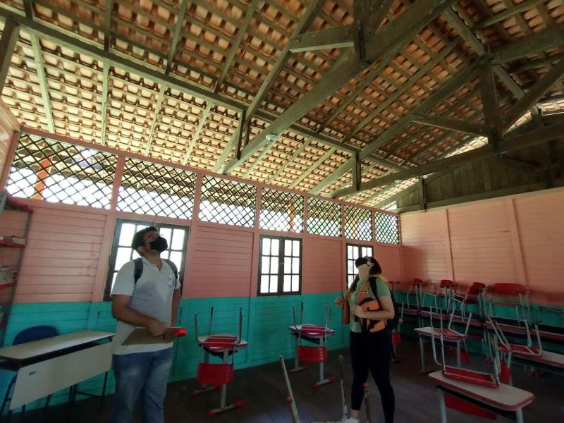 Semec visita escolas municipais da Ilha do Combu para deixá-las bem cuidadas - REDEPARÁ